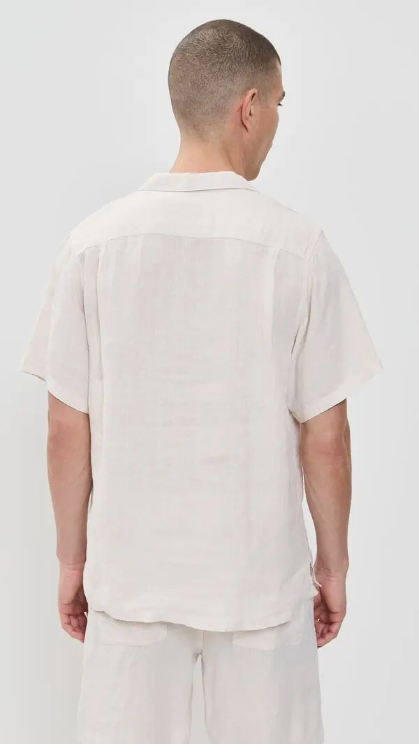 BATHER Pearl Linen Shirt - White
