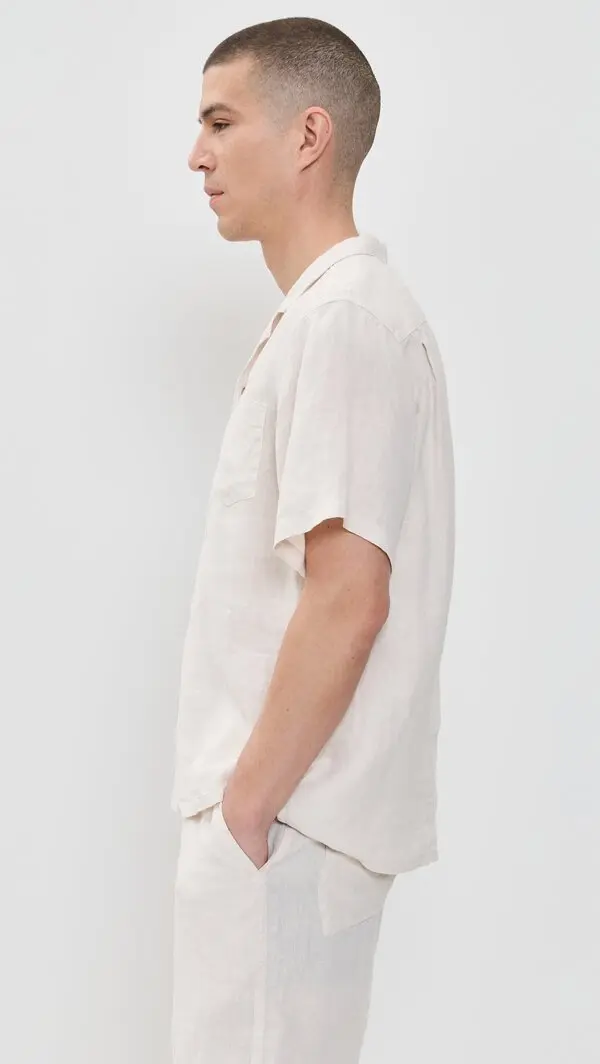 BATHER Pearl Linen Shirt - White