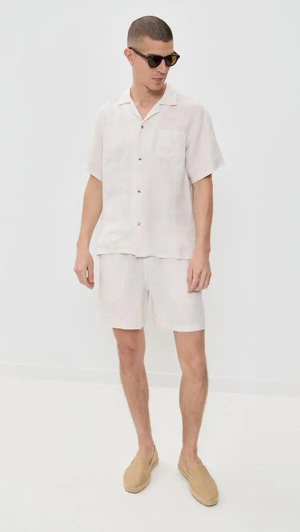 BATHER Pearl Linen Shirt - White