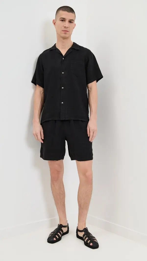 BATHER Linen Shirt - Black