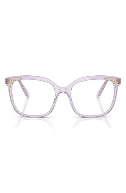 SWAROVSKI 52mm Butterfly Eyeglasses - Transparent Lilac/demo Lens