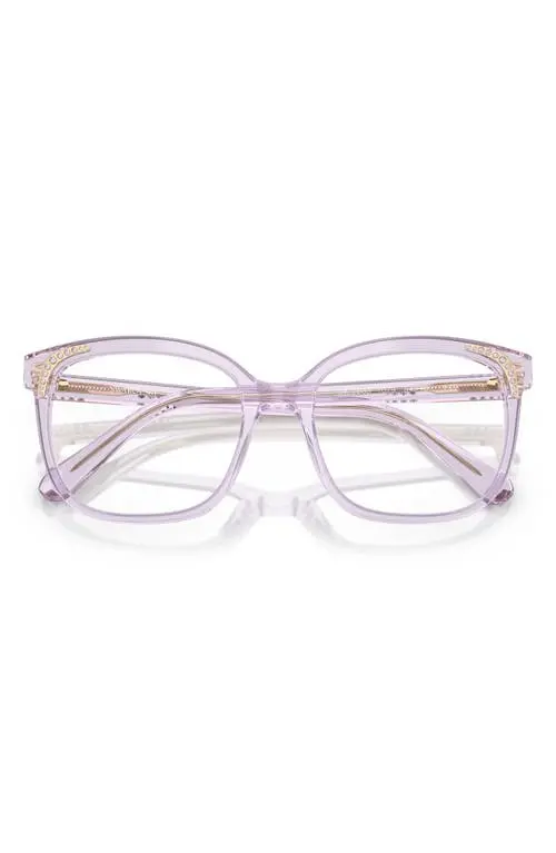SWAROVSKI 52mm Butterfly Eyeglasses - Transparent Lilac/demo Lens