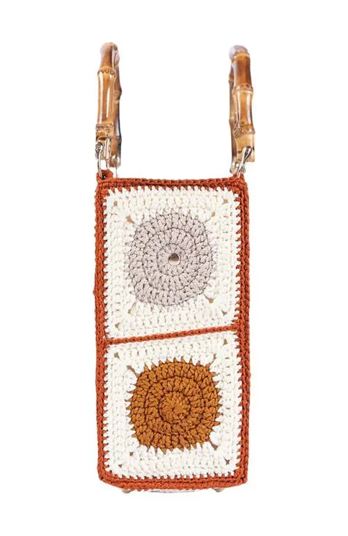 JELAVU Dottie Crochet Crossbody Bag With Rattan Handle