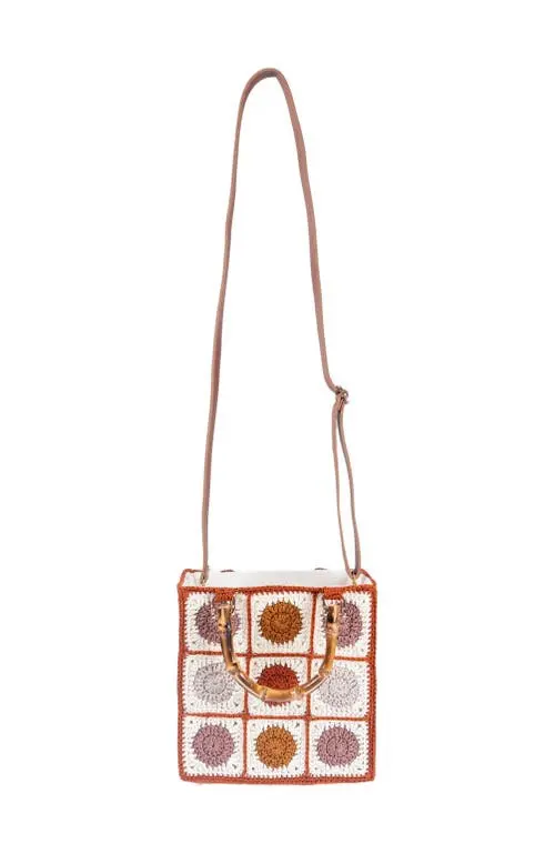JELAVU Dottie Crochet Crossbody Bag With Rattan Handle
