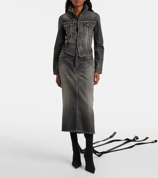 Balenciaga Lace-up Denim Jacket
