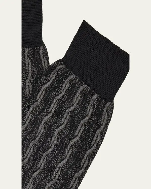 BRESCIANI Cotton Cable Weave Crew Socks