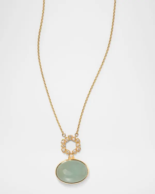 JAMIE TURNER Della Drop Pendant With Diamonds And - Aquamarine
