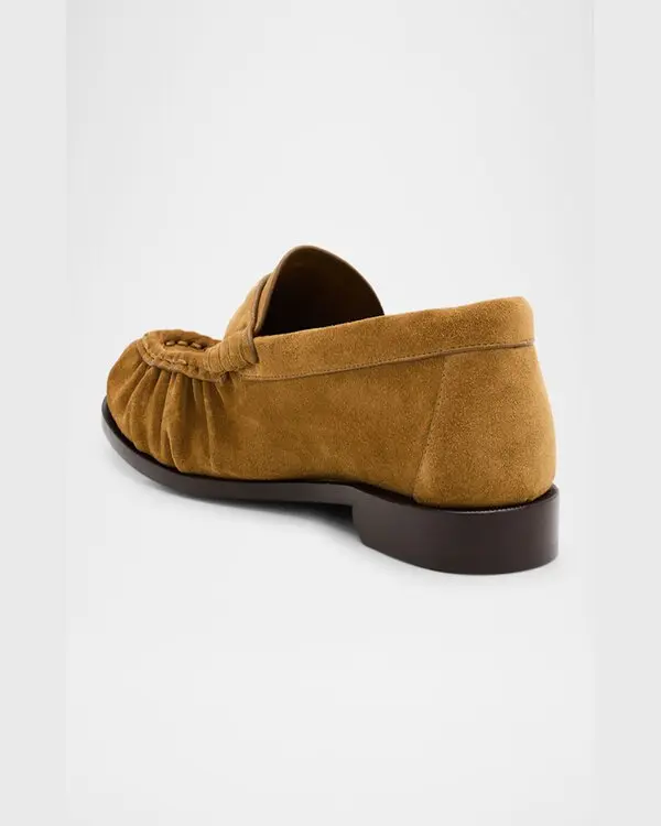 Saint Laurent Le Suede Penny Loafers - Cuoio