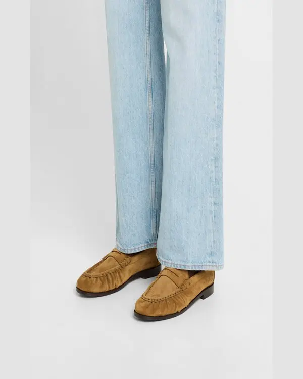 Saint Laurent Le Suede Penny Loafers - Cuoio