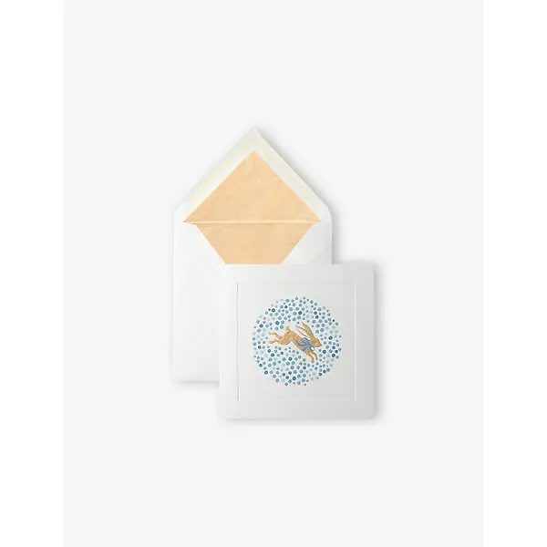 Smythson Easter Bunny Greetings Card 15cm X 15cm - White Wove