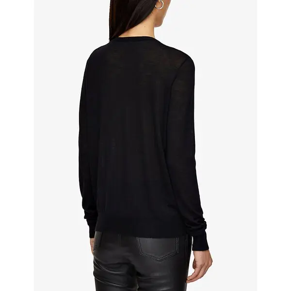 JOSEPH Cashair V-neck Cashmere Jumper - Black