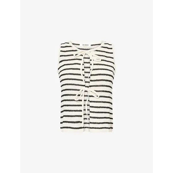 4TH & RECKLESS Bria Knitted Tie-front Top - Stripe