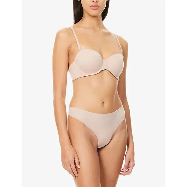 Calvin Klein Perfectly Fit Strapless Demi Stretch-woven Bra - Cedar