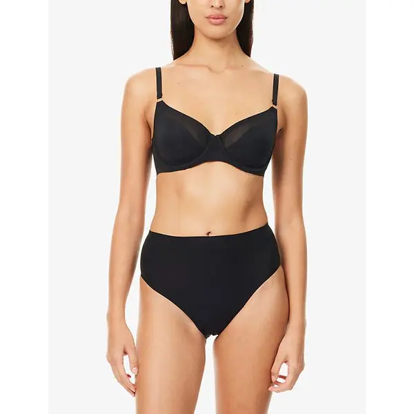 Chantelle Soft Stretch High-cut Stretch-woven Briefs - Black