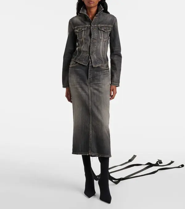 Balenciaga Lace-up Denim Jacket