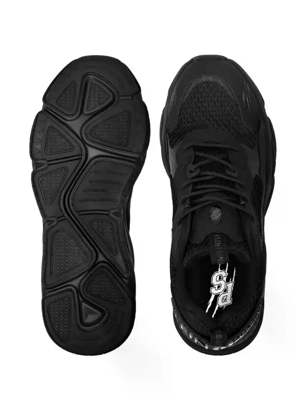 PLEIN SPORT Tiger Storm Mesh Panelled Sneakers - Black