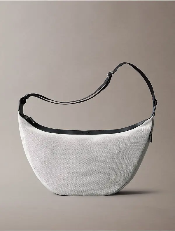 Calvin Klein Canvas Crescent Sling Bag - Cloud Dancer