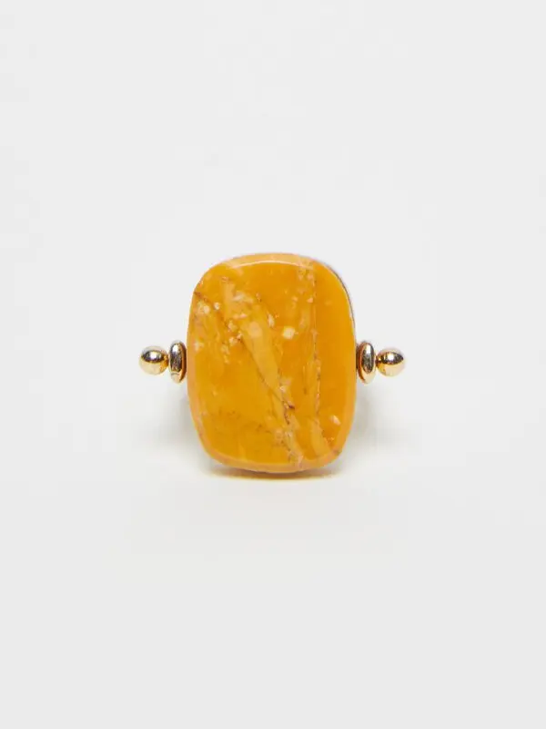Max Mara Metal And Resin Statement Ring - Orange