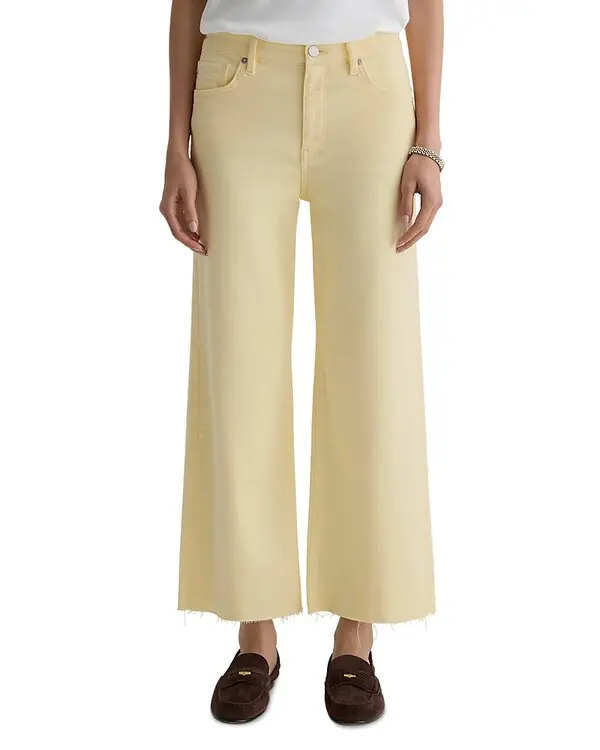 Ag Saige High Rise Wide Leg Crop Jeans - Sunlight Yellow