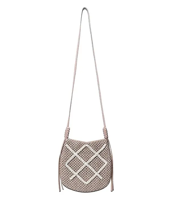 Callista Raffia And Leather Messenger Bag