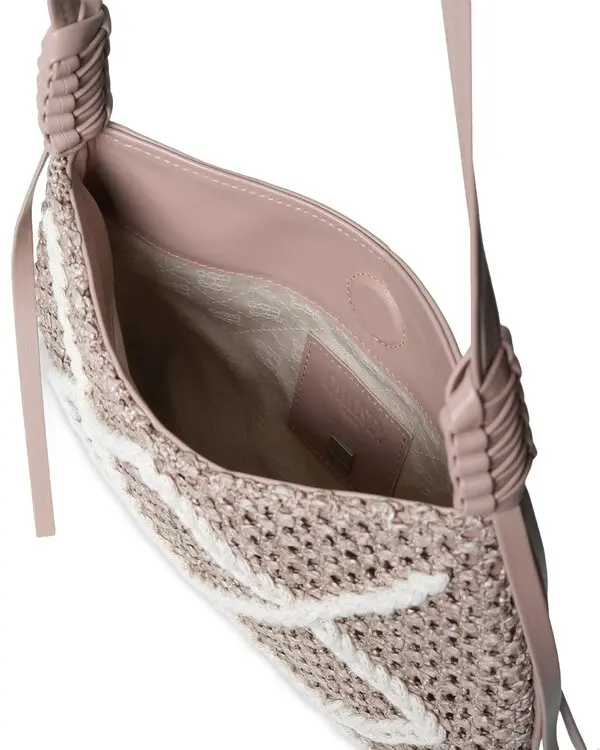 Callista Raffia And Leather Messenger Bag