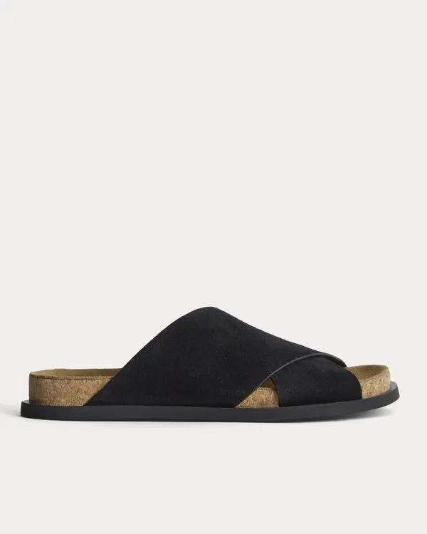 Everlane Suede Crossover Sandals - Black
