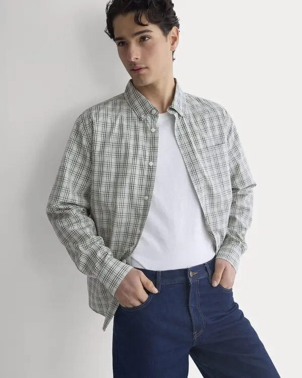 Everlane Washed Poplin Shirt - Skywriting/multi