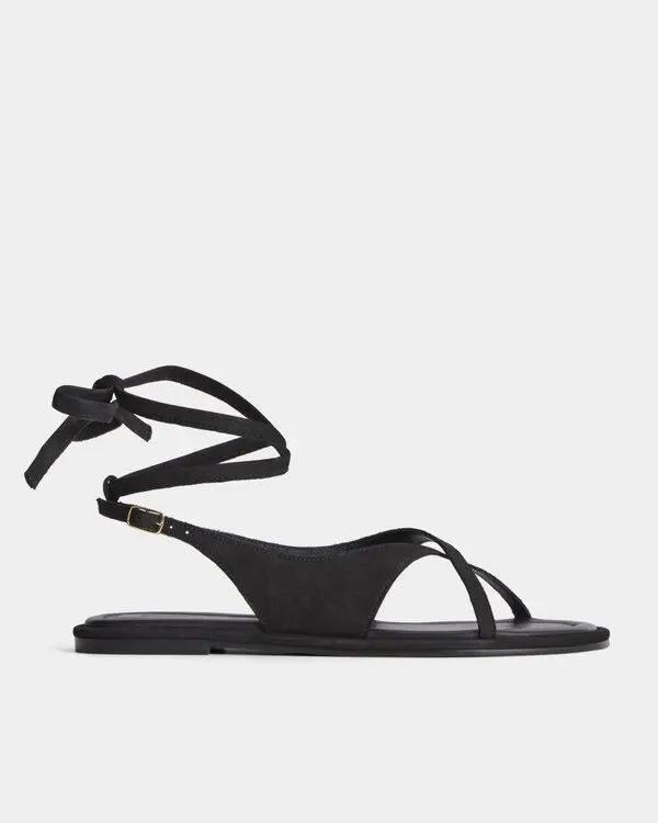 Everlane Leather Crisscross Sandal - Black