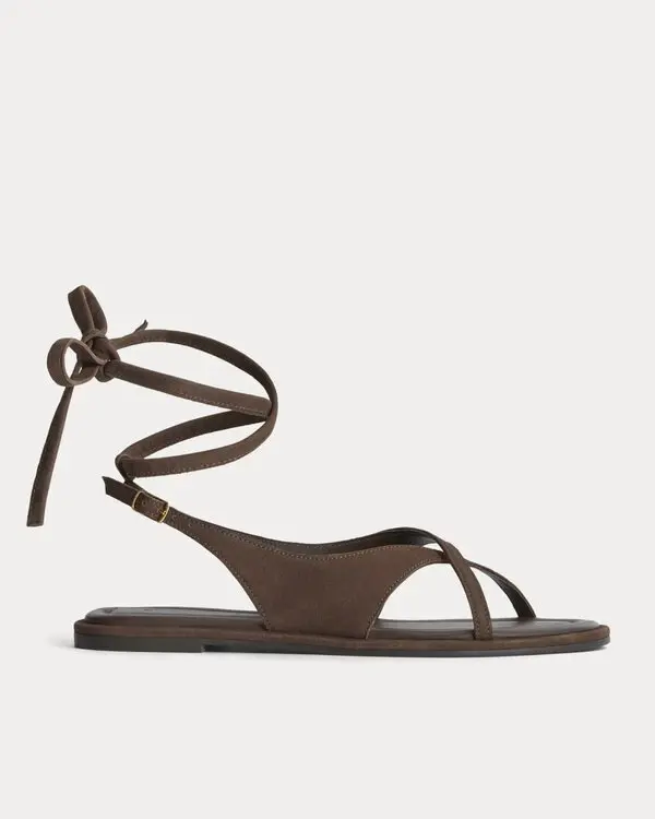 Everlane Leather Crisscross Sandal - Burnt Umber