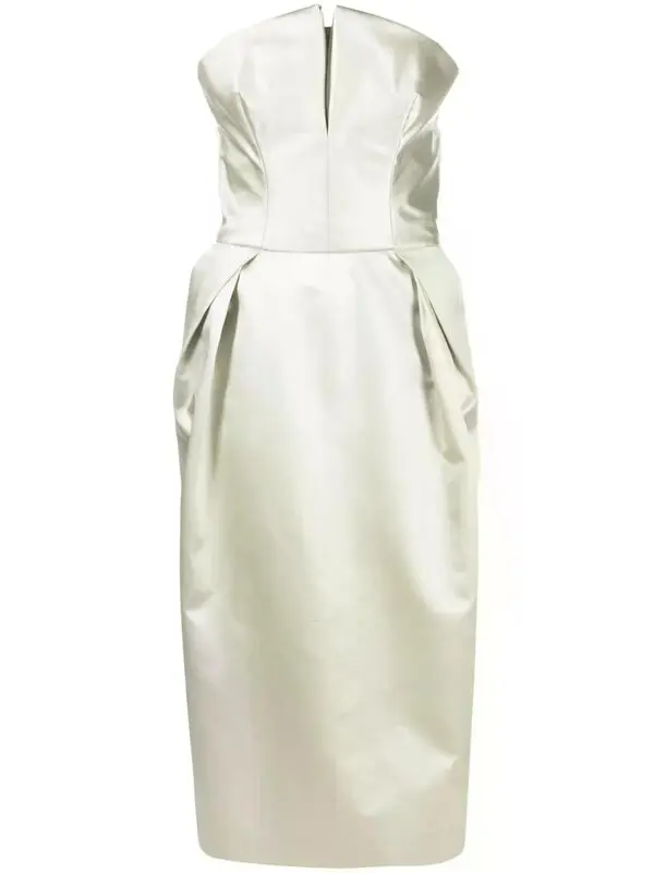 MAISON MARGIELA Strapless Silk Midi Dress