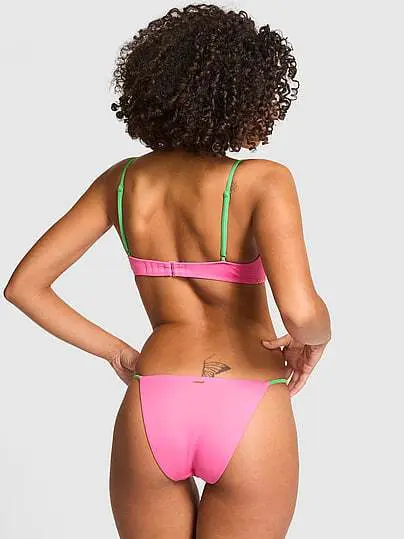 Pink Banded Cheeky Bikini Bottom - Pink