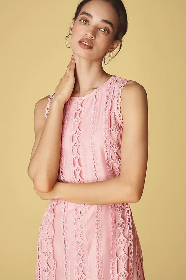 Endless Rose Textured Sleeveless Midi Dress - Pink | Editorialist