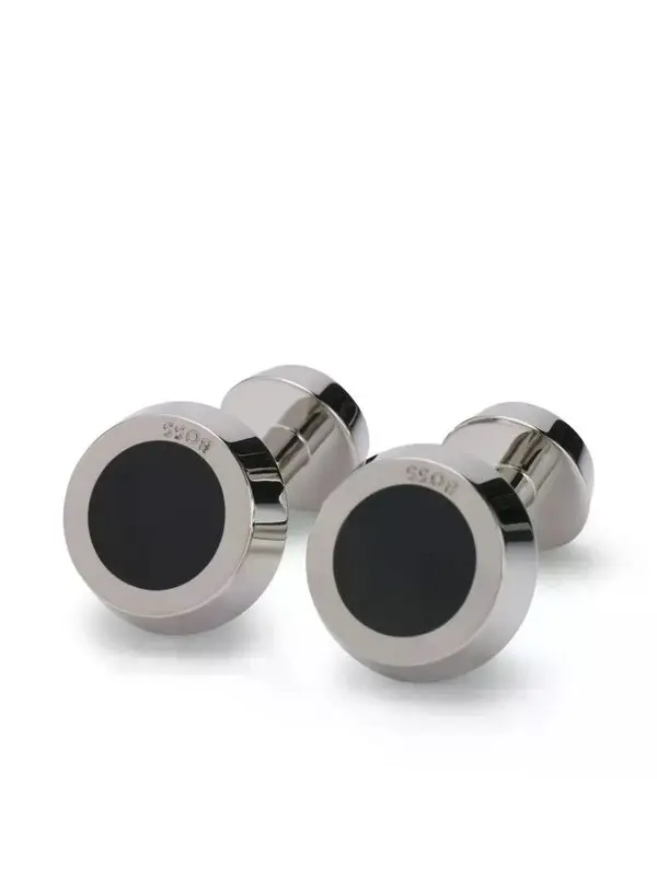 BOSS Polished Round Cufflinks - Black