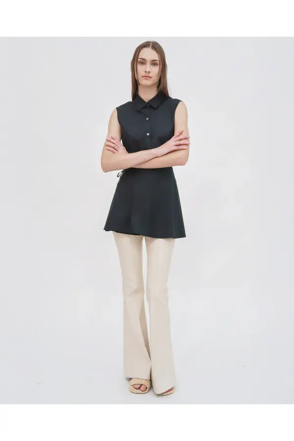 Rosetta Getty Sleeveless Asymmetric Apron Shirt