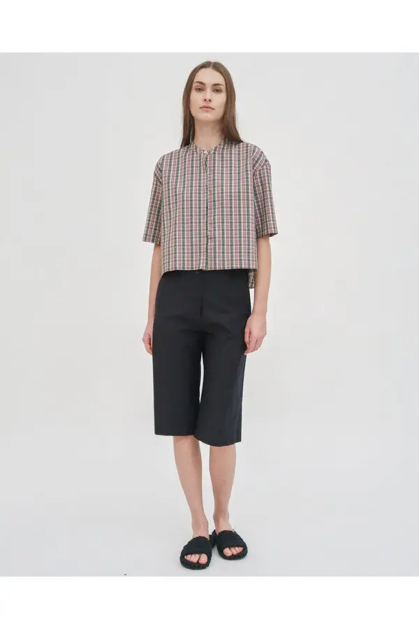 Rosetta Getty Cropped Oversized Shirt - Black