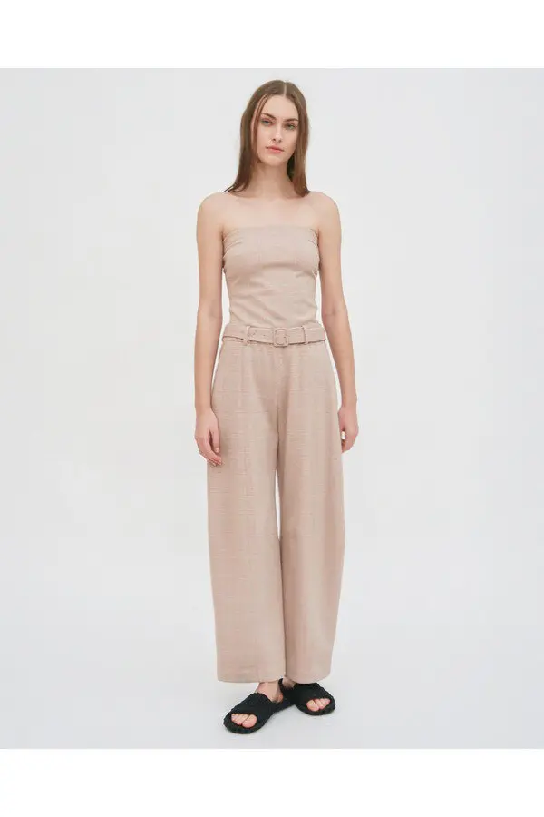 Rosetta Getty Belted Straight Taper Tab Pant