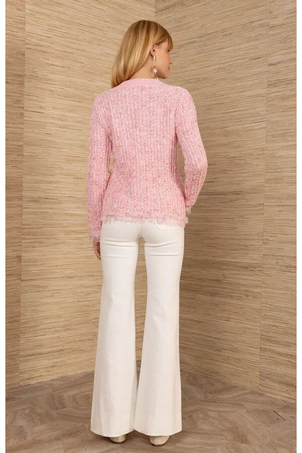 Hale Bob Dallas Boucle Cardigan - Pink
