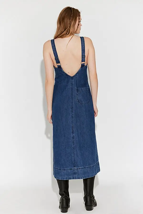 Free People Dex Denim Midi Dress In Clean Rinse - 41% Off | Editorialist