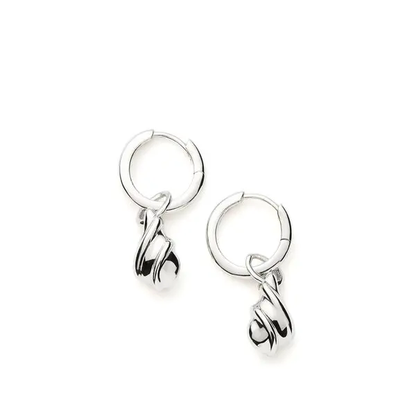MISSOMA X Savi Ridge Droplet Charm Earrings - Silver
