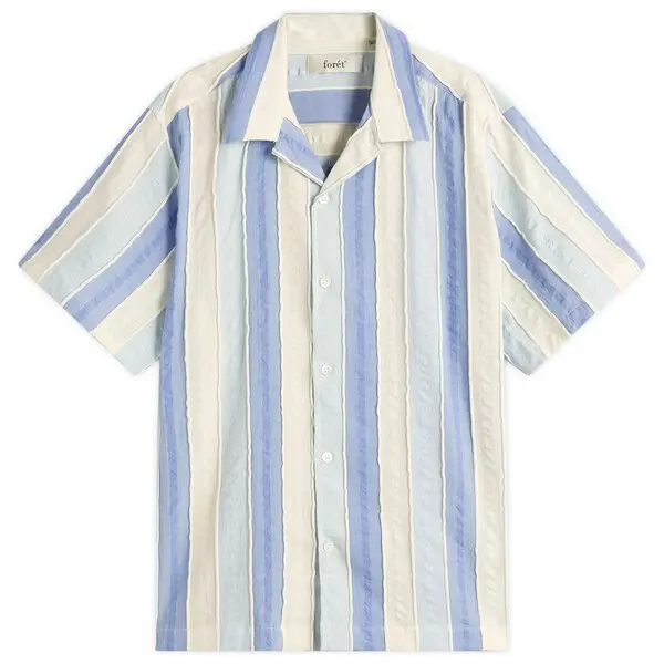 FORET Peer Jacquard Stripe Vacation Shirt - Blue/cloud