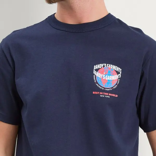 RANDY'S GARMENTS World Graphic T-shirt Presented By - Navy