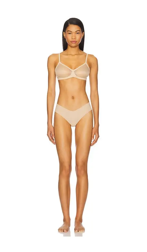 Commando Invisible Rib Thong In Nude - Beige