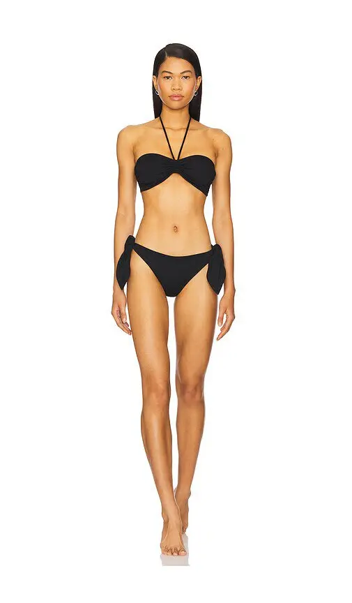 Susana Monaco Adjustable Tie Bottom Bikini - Black
