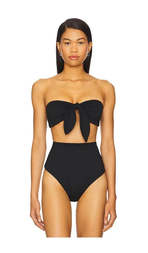 Susana Monaco Removable Tie Bandeau Top - Black