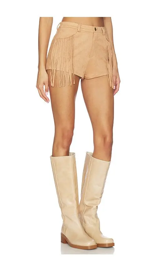 MORE TO COME Autumn Fringe Short - Tan