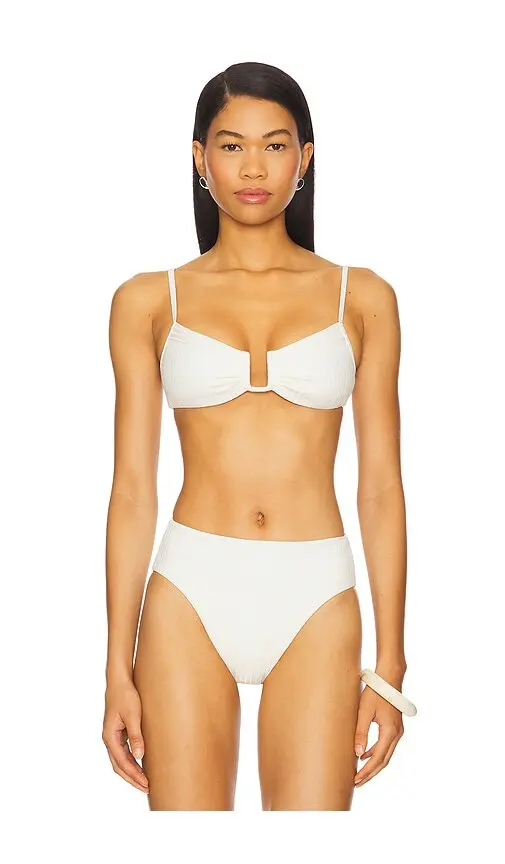 L*Space Eco Ocean Rib Peyton Bikini Top - Cream