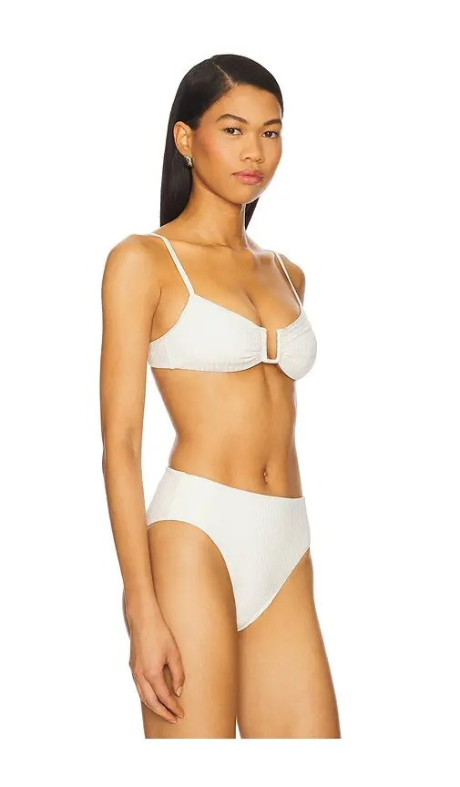 L*Space Eco Ocean Rib Peyton Bikini Top - Cream