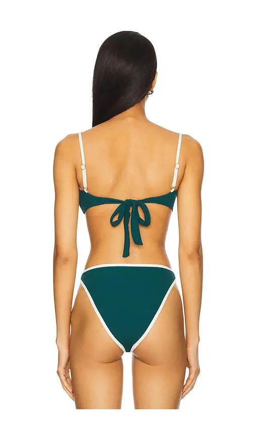 L*Space Hazel Bikini Top - Deep Teal & Cream