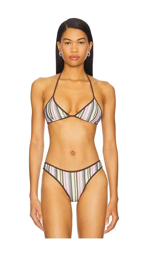 Faithfull The Brand Ania Bikini Top - Meleu Stripe Multi