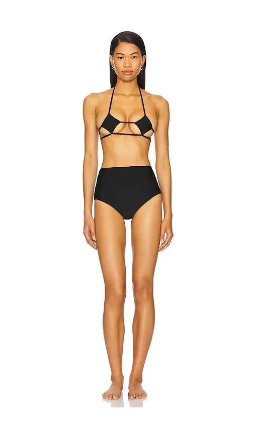 ADRIANA DEGREAS Inamorata High-waisted Nipple Bikini - Black
